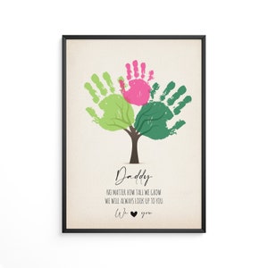 Handprint Tree, Handprint Art Craft, No Matter How Tall We Grow, Gift ...