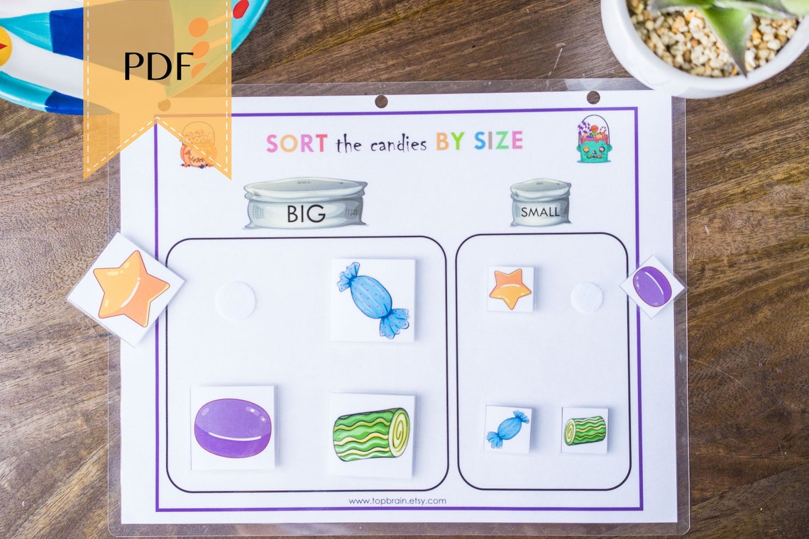 Sort the Size - Halloween Candy Printable, Busy Book Printable ...