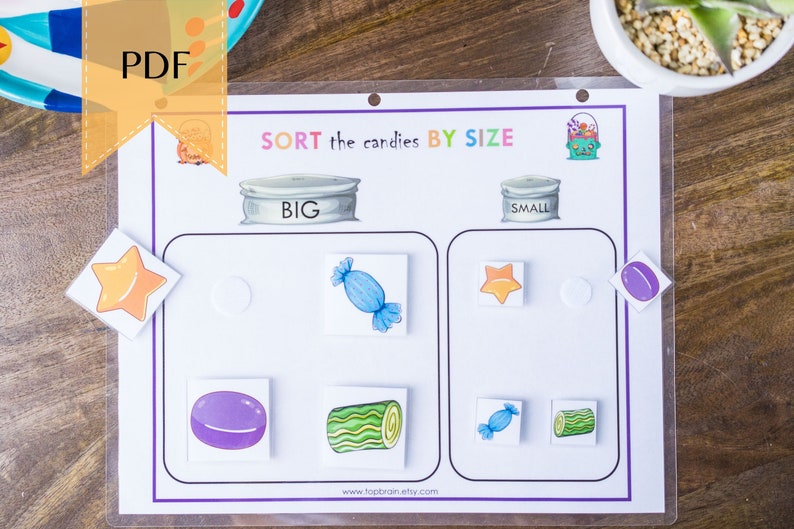 Sort the Size Halloween Candy Printable Busy Book - Etsy