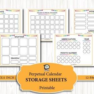 Printable Perpetual Calendar for Kids Circle Time Board, Preschool ...