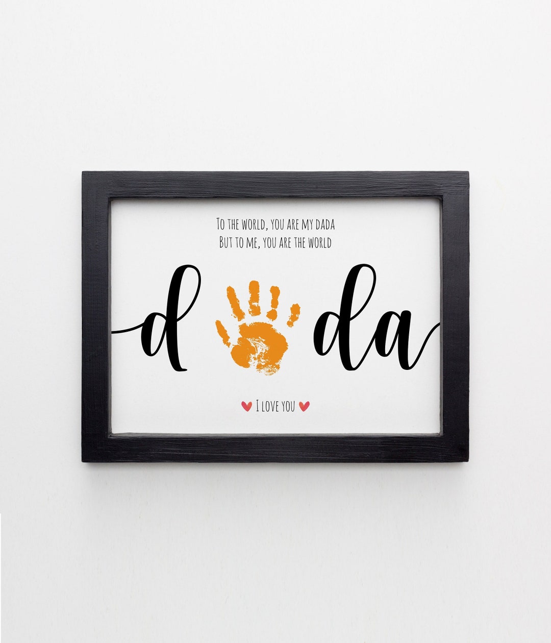 Dada Handprint Footprint Art Craft, Father's Day Gift for Dad, DIY Baby ...