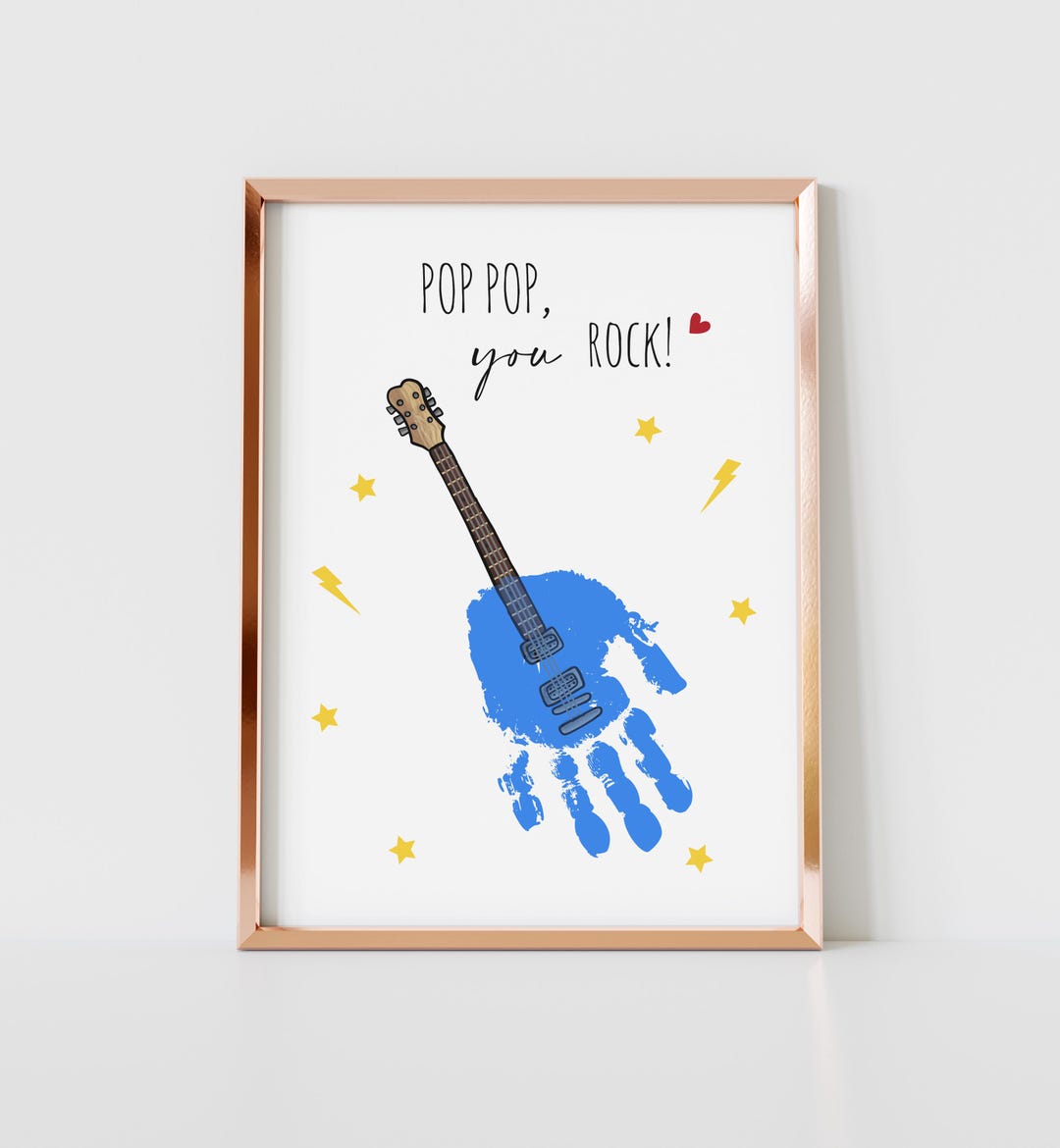 Handprint Art Craft Kids, Pop Pop You Rock, Father's Day Birthday, Kids ...