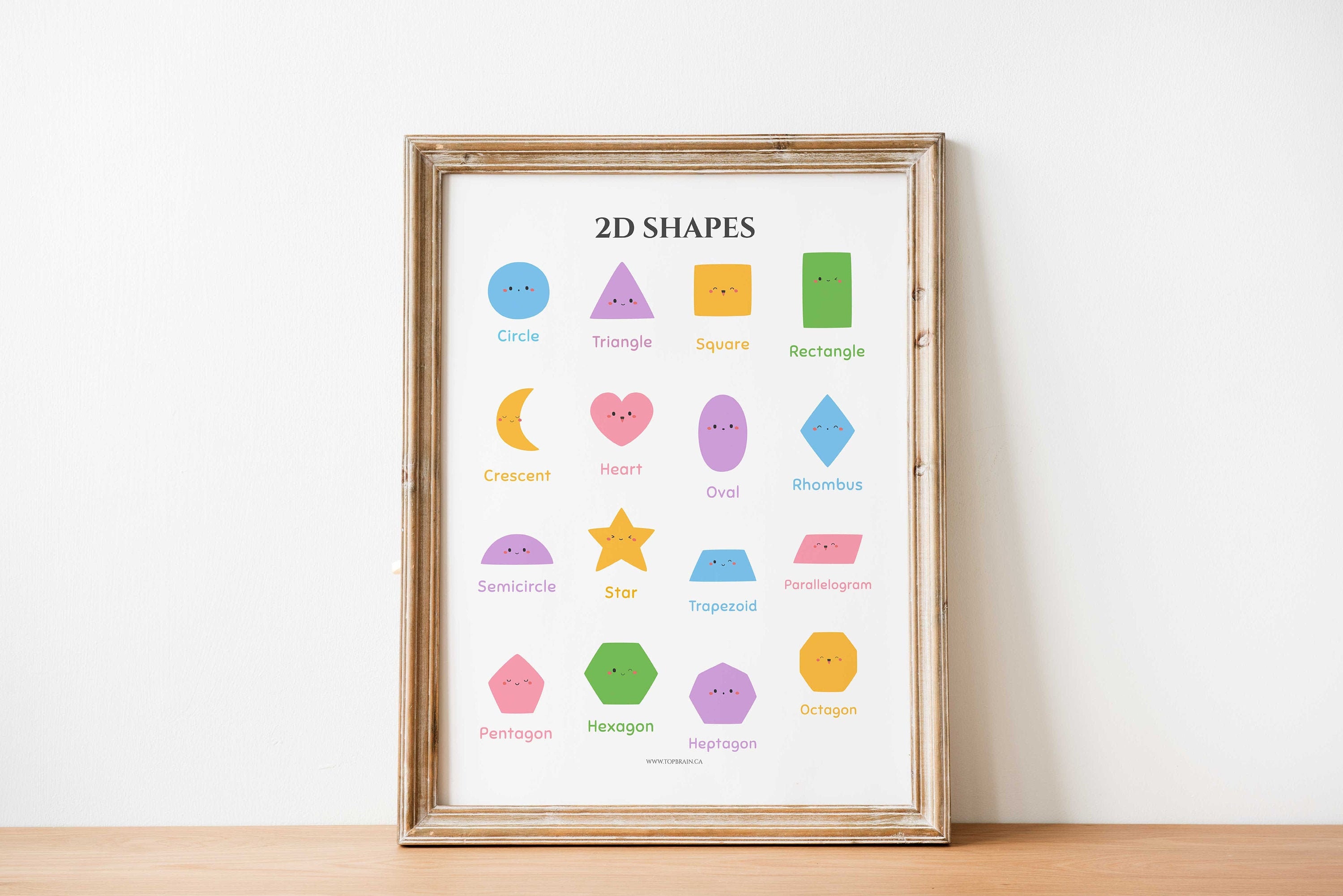 2D Shapes Educational Wall Art Poster Playroom Prints | Etsy