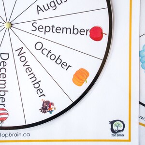 Days of the Week, Month, Year Printable Wheel for Pre-school, Weather ...