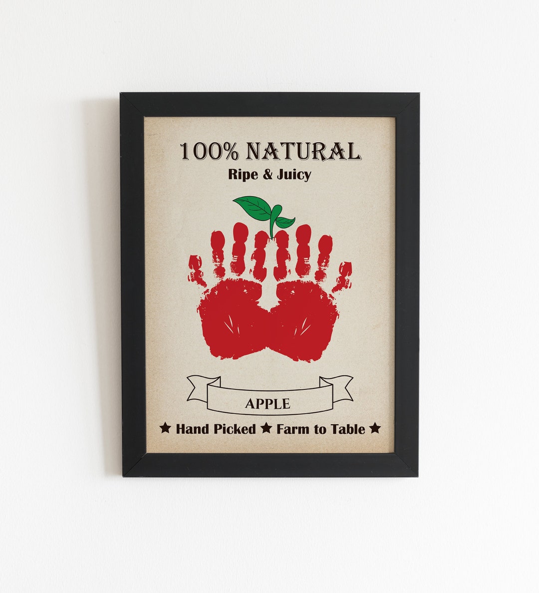 Handprint Art Craft for Kids, Apple Footprint Art Craft, Toddler ...