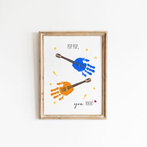Handprint Art Craft Kids, Pop Pop You Rock, Father's Day Birthday, Kids ...