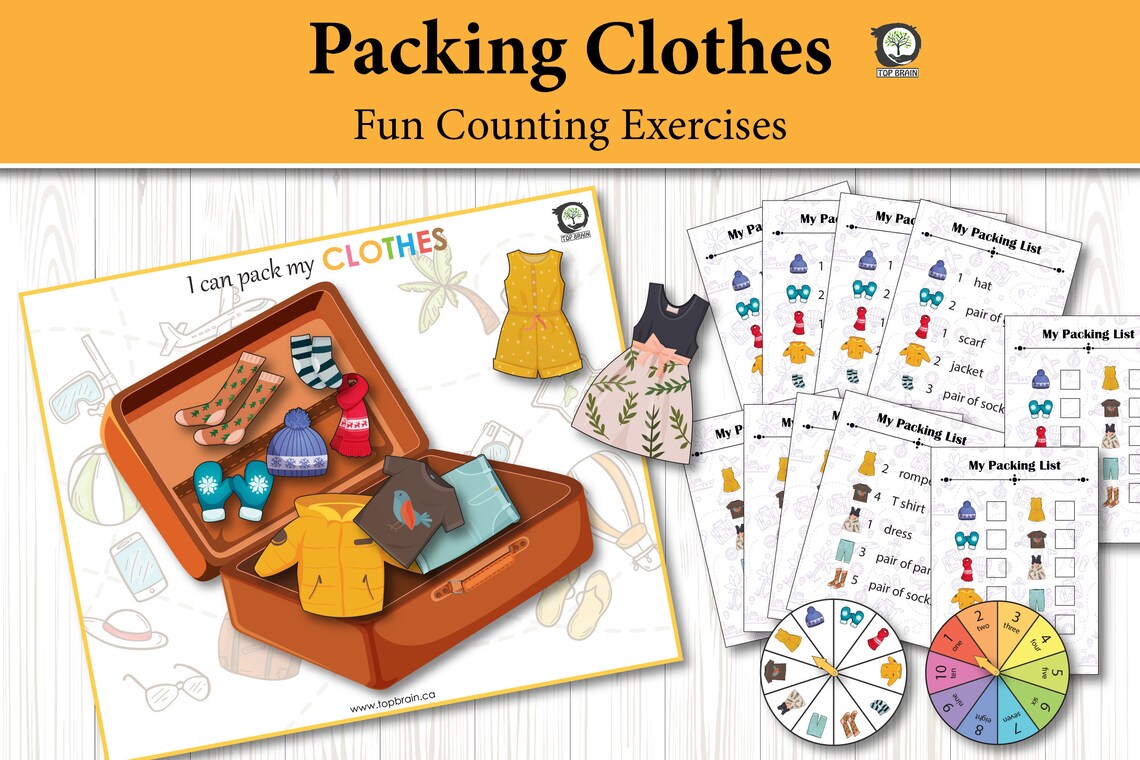 Packing Clothes Counting Toddler Activities Preschool - Etsy