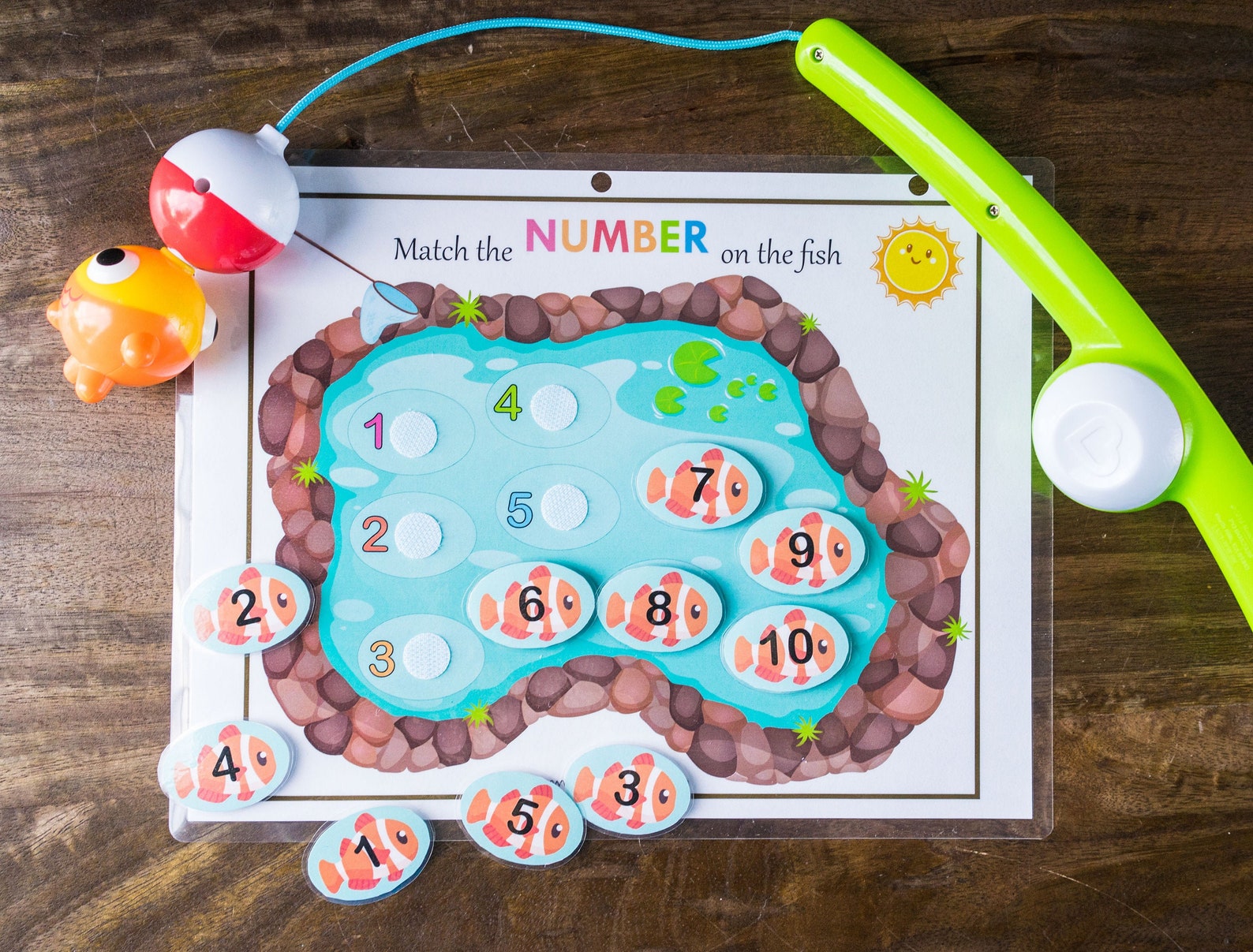 Preschool Worksheets Fishing Toddler Activities Number | Etsy