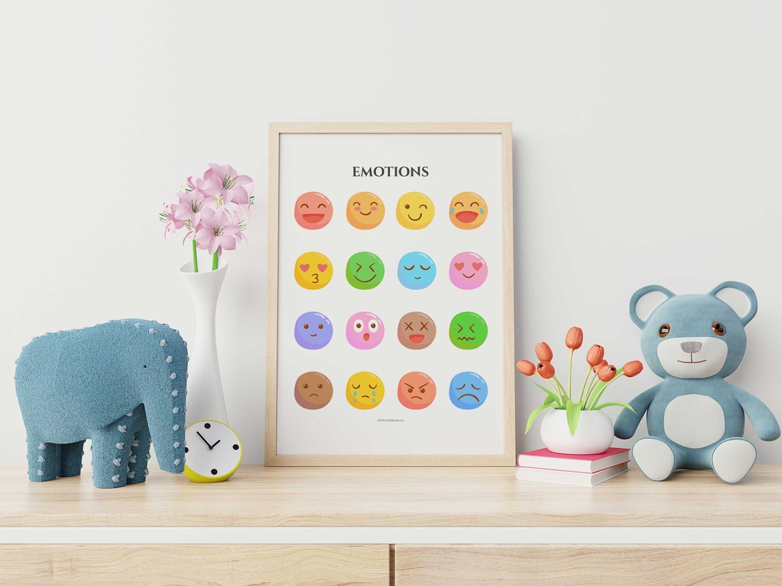 Emotions & Feelings Educational Wall Art Poster Playroom | Etsy