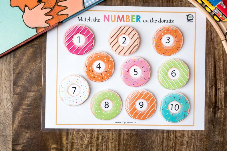 Match Numbers on the Donuts Printable Toddler Activities | Etsy