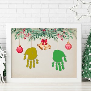 Christmas Handprint Footprint Art Craft Set of 9, Christmas Gift for ...