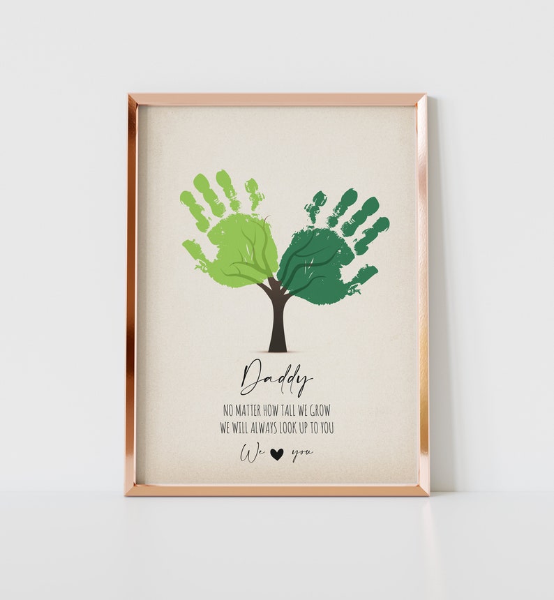 Handprint Tree, Handprint Art Craft, No Matter How Tall We Grow, Gift ...