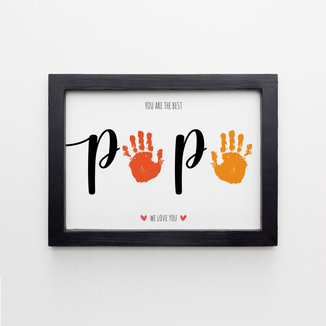 PAPA We Love You Handprint Footprint Art Craft, Father's Day Gift for ...