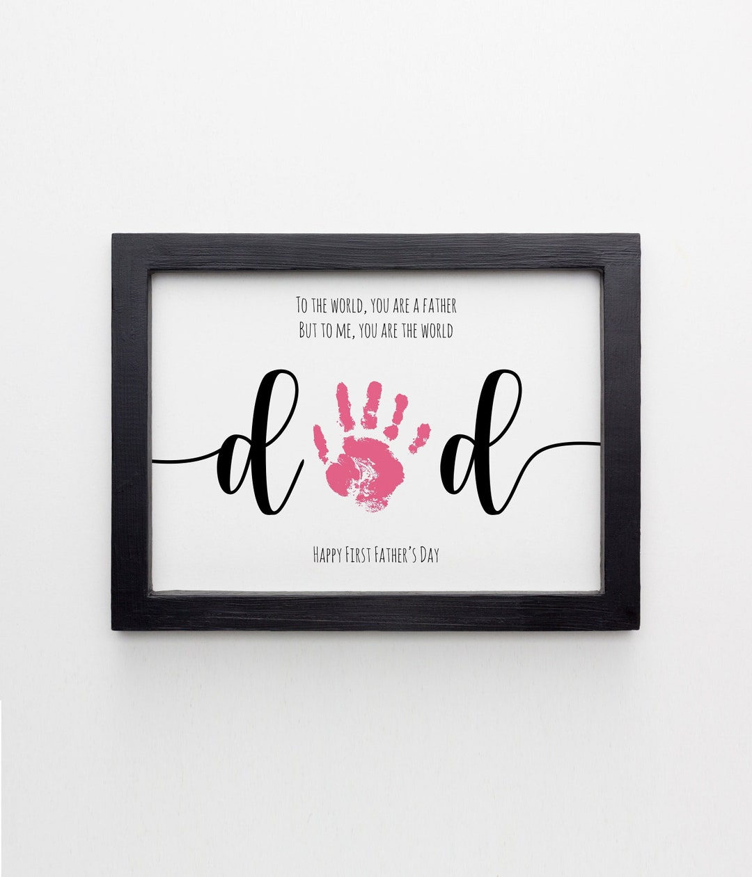 Dad Happy First Fathers Day Handprint Footprint Art Craft, Fathers Day ...