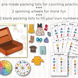 Packing Clothes Counting Toddler Activities, Preschool Workbook ...