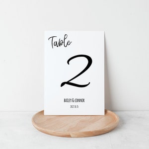 Printable Table Numbers, Editable Wedding Table Number Cards Template ...