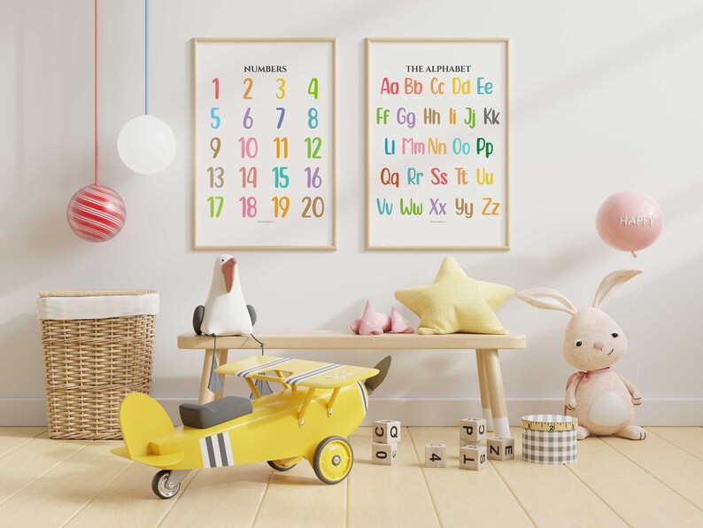 Educational Wall Art Set of 12 Classroom Posters, Home School Posters ...