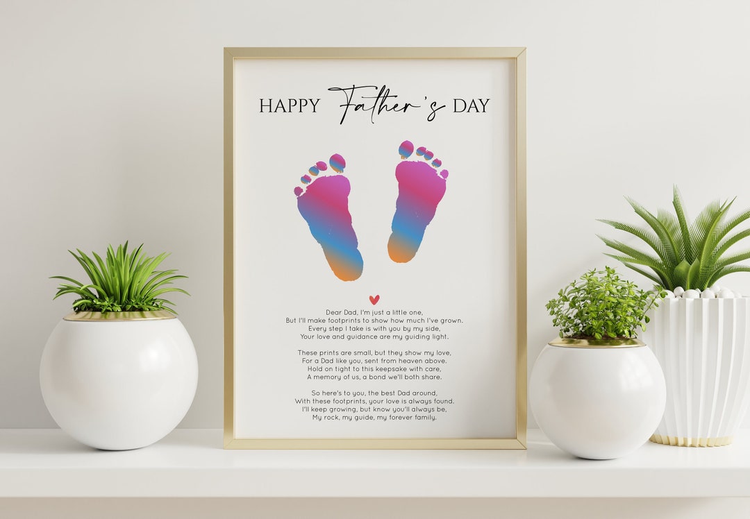 Happy Father's Day Footprint Art Craft, Poem to Dad for Father's Day ...