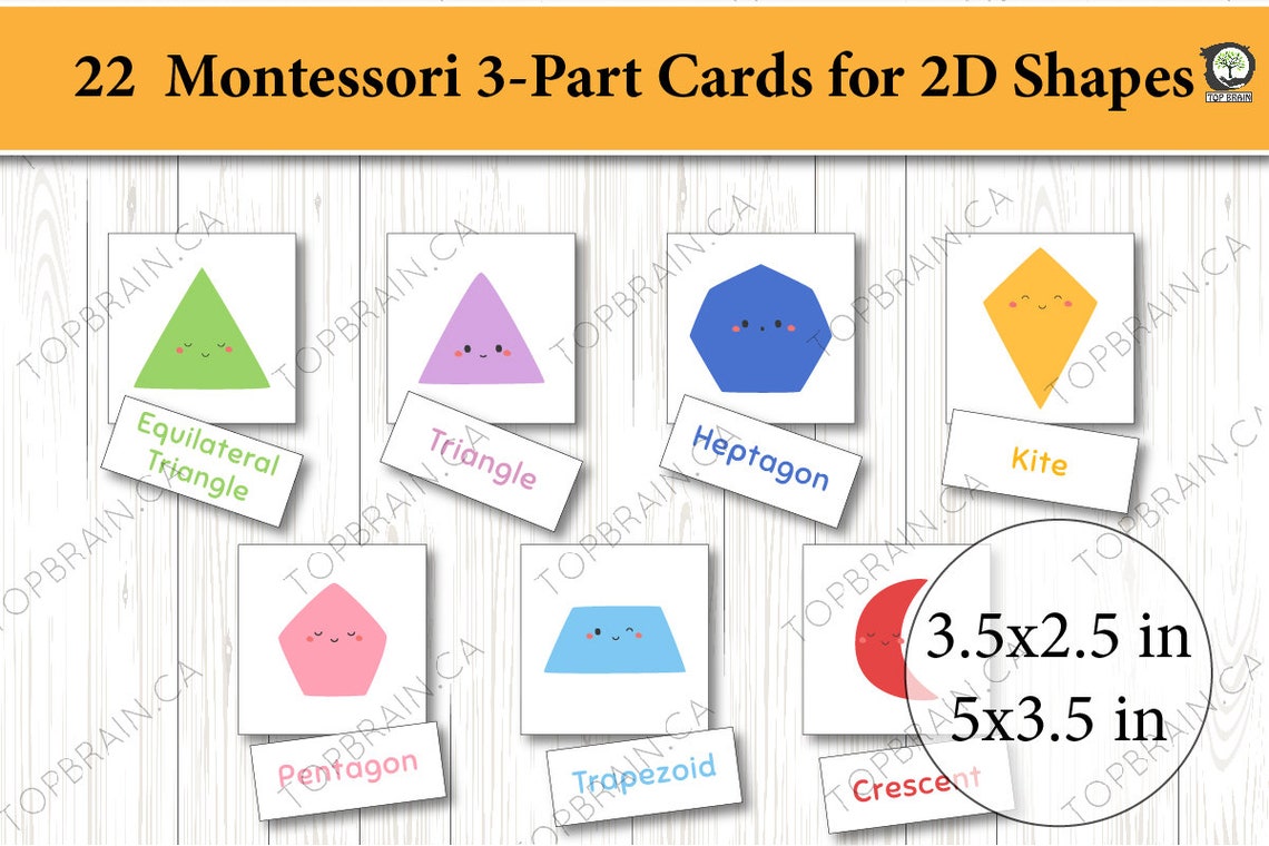 30 Shapes Flashcards Printable Montessori Toddler Printable | Etsy