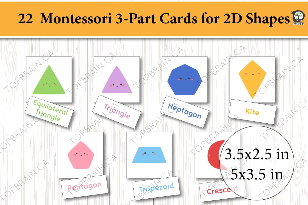 30 Shapes Flashcards Printable Montessori Toddler Printable | Etsy