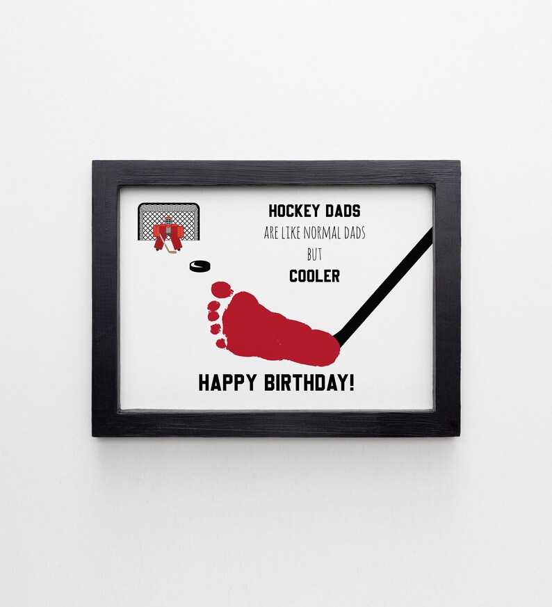 Hockey Dad Birthday Handprint Footprint Art Craft - Etsy