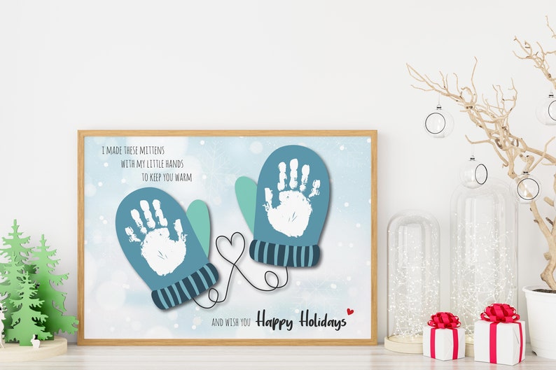 Mitten Poem Handprints Footprints Art Craft, Baby Toddler Kids Art ...