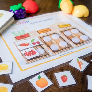 Color Sorting Busy Book Printable. Color Matching Game, Preschool Busy ...