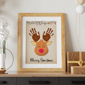 Reindeer Christmas Handprint Art, Footprint Art, Daycare Activities ...
