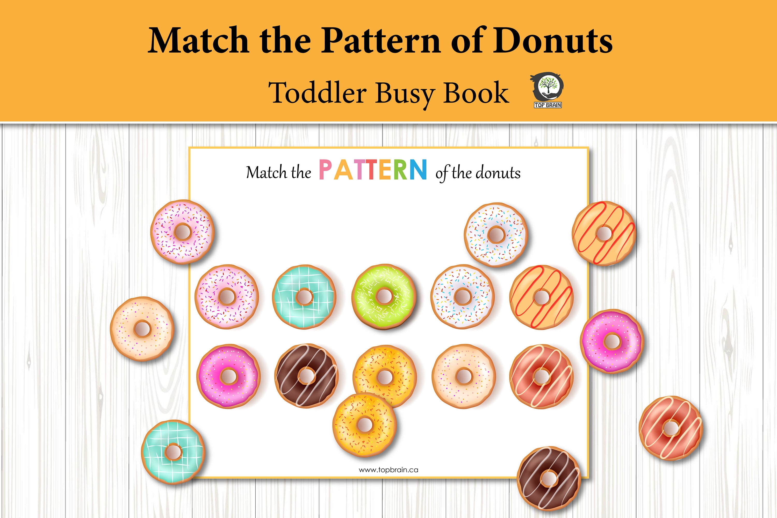 Match the Pattern of Donuts Kids Activity Pattern | Etsy