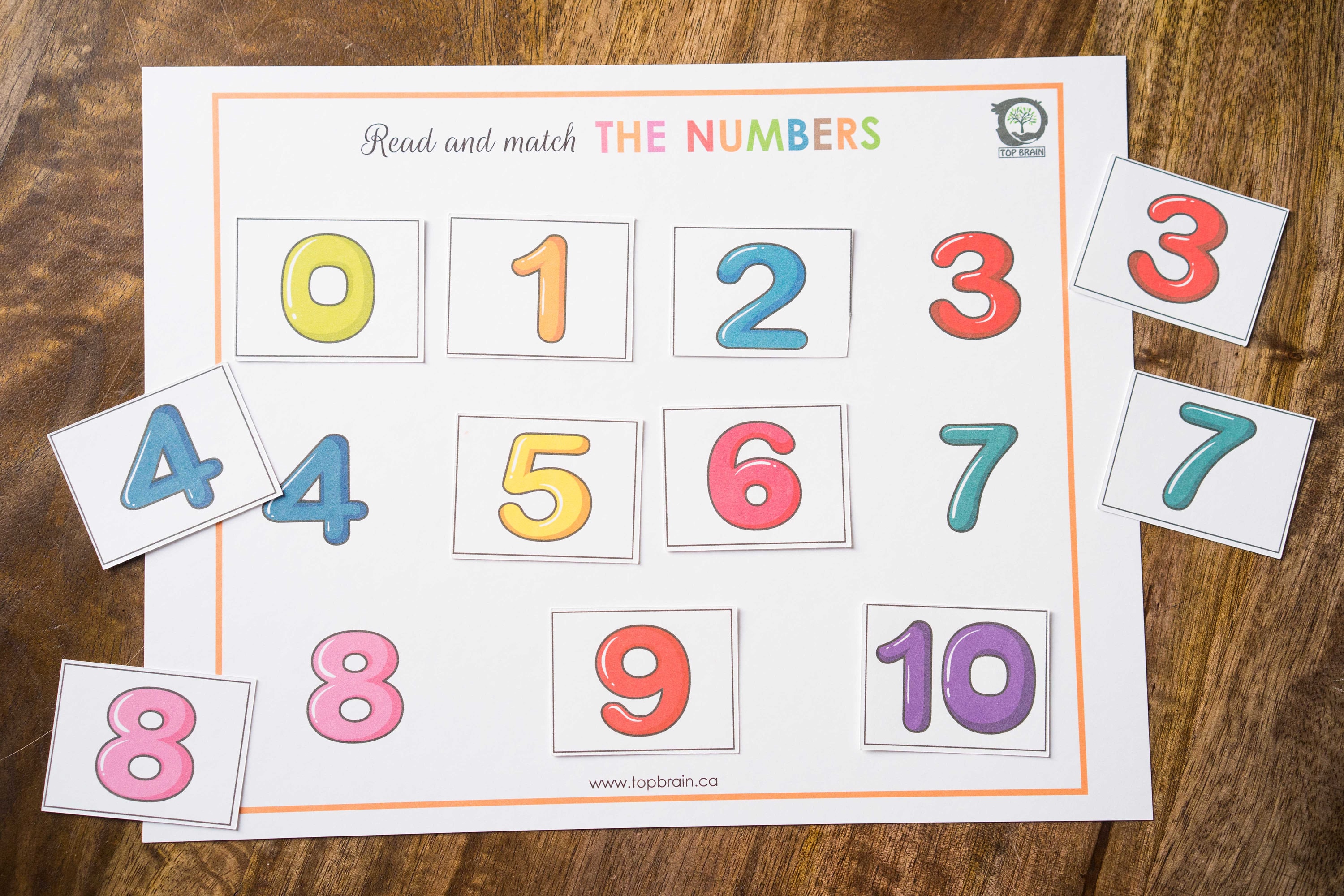 Numbers Matching Printable 0-10 Counting Worksheet Toddler - Etsy Canada