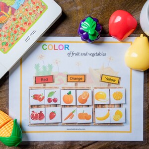 Color Sorting Busy Book Printable. Color Matching Game, Preschool Busy ...