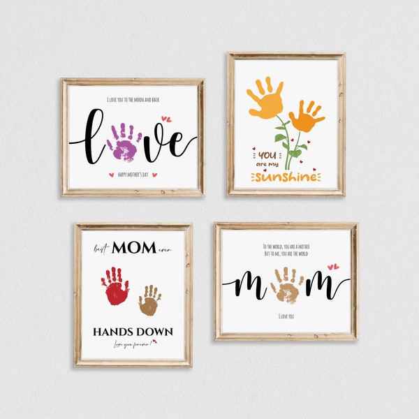 Mothers Day Handprint Art - Etsy