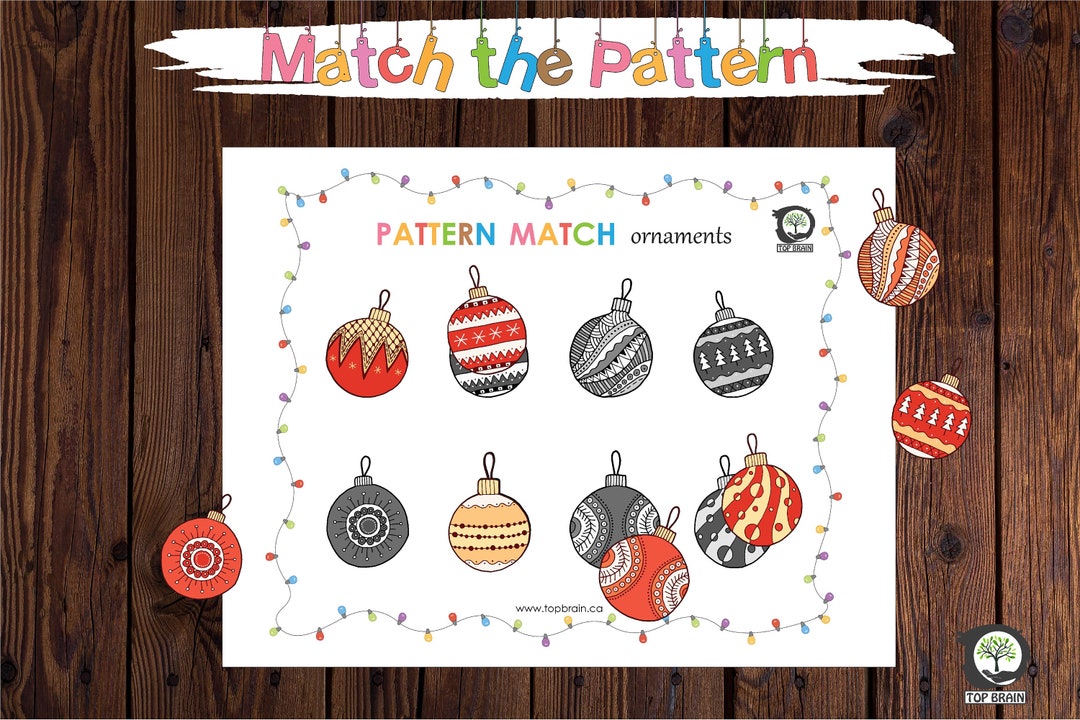 Busy Book Page Match the Ornaments 2 Preschool Busy Binder - Etsy