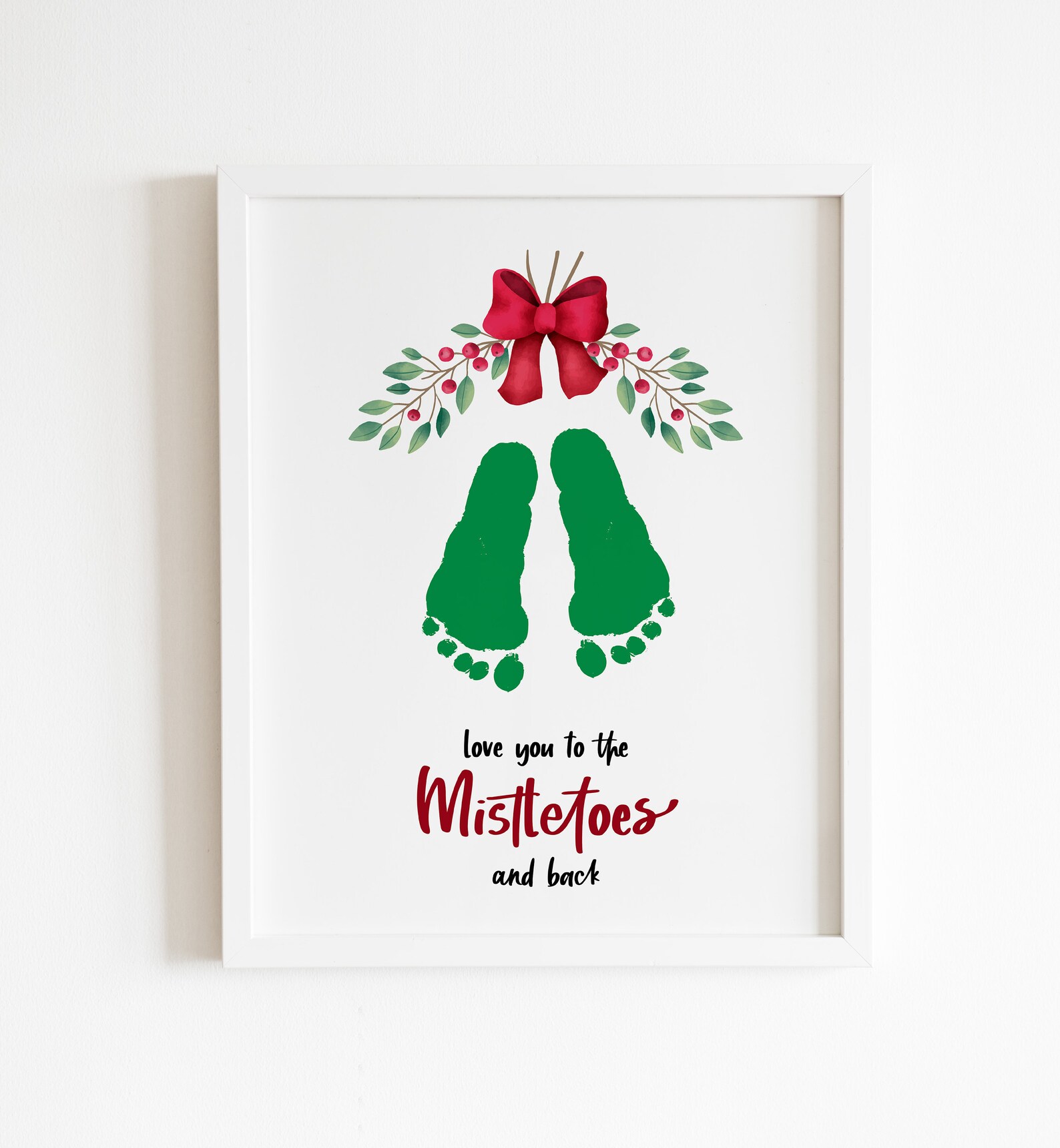 Mistletoe Christmas Footprint Art Craft, Holiday Craft, School Activity ...