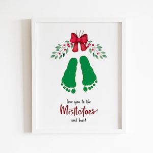 Mistletoe Christmas Footprint Art Craft, Holiday Craft, School Activity ...