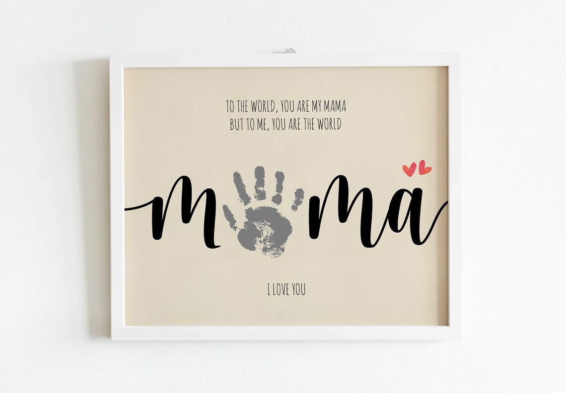 MAMA Handprint Footprint Art Craft, Mothers Day Gift for Mum, DIY Baby ...