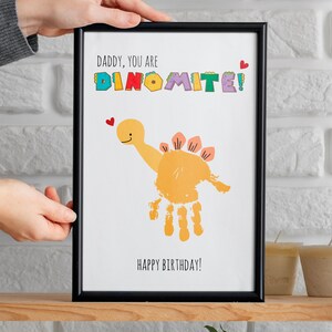 Dad Birthday Dinosaur Handprint Art Craft, Kids Back to School ...