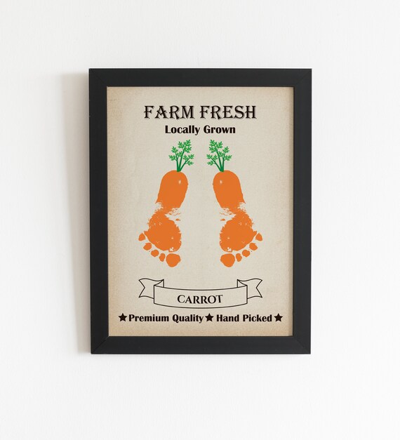 Handprint Art Craft for Kids Carrot Footprint Art Craft - Etsy