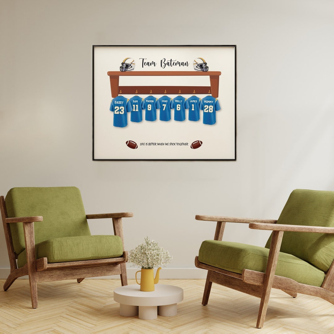 Personalized Football Print, Custom Fathers Day Gift, Football Family ...