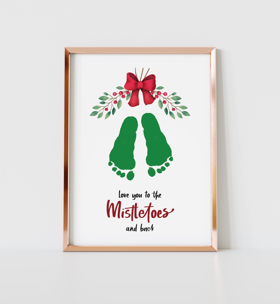 Mistletoe Christmas Footprint Art Craft, Holiday Craft, School Activity ...
