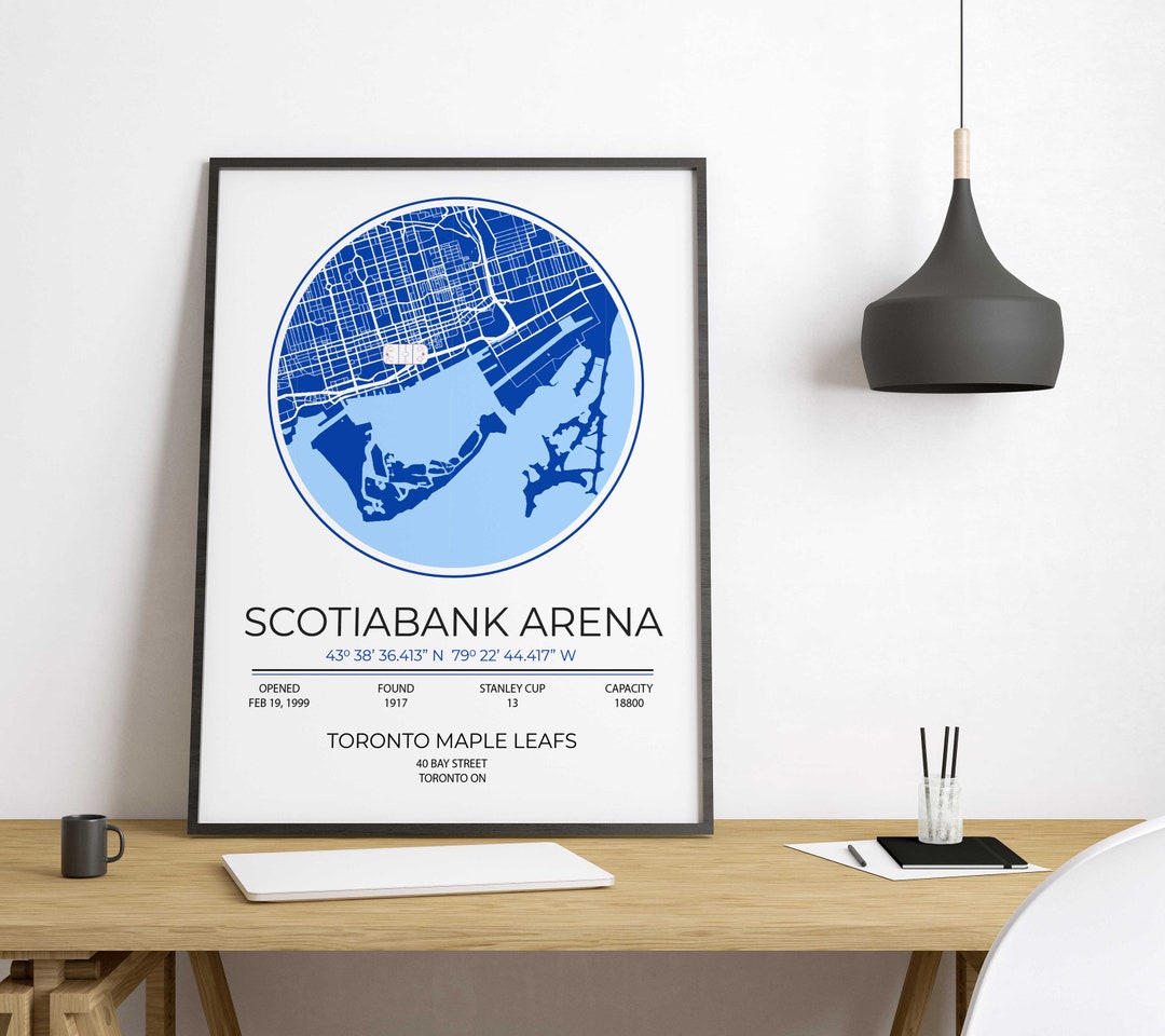 Toronto Maple Leafs Scotiabank Arena Map Ice Hockey Print, Ice Hockey ...