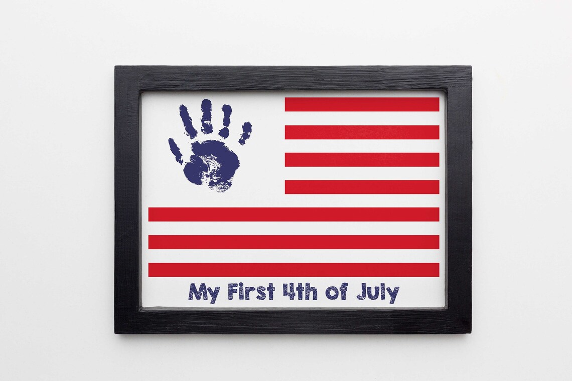 First 4th of July Independence Day Handprint Footprint Art Craft, USA ...