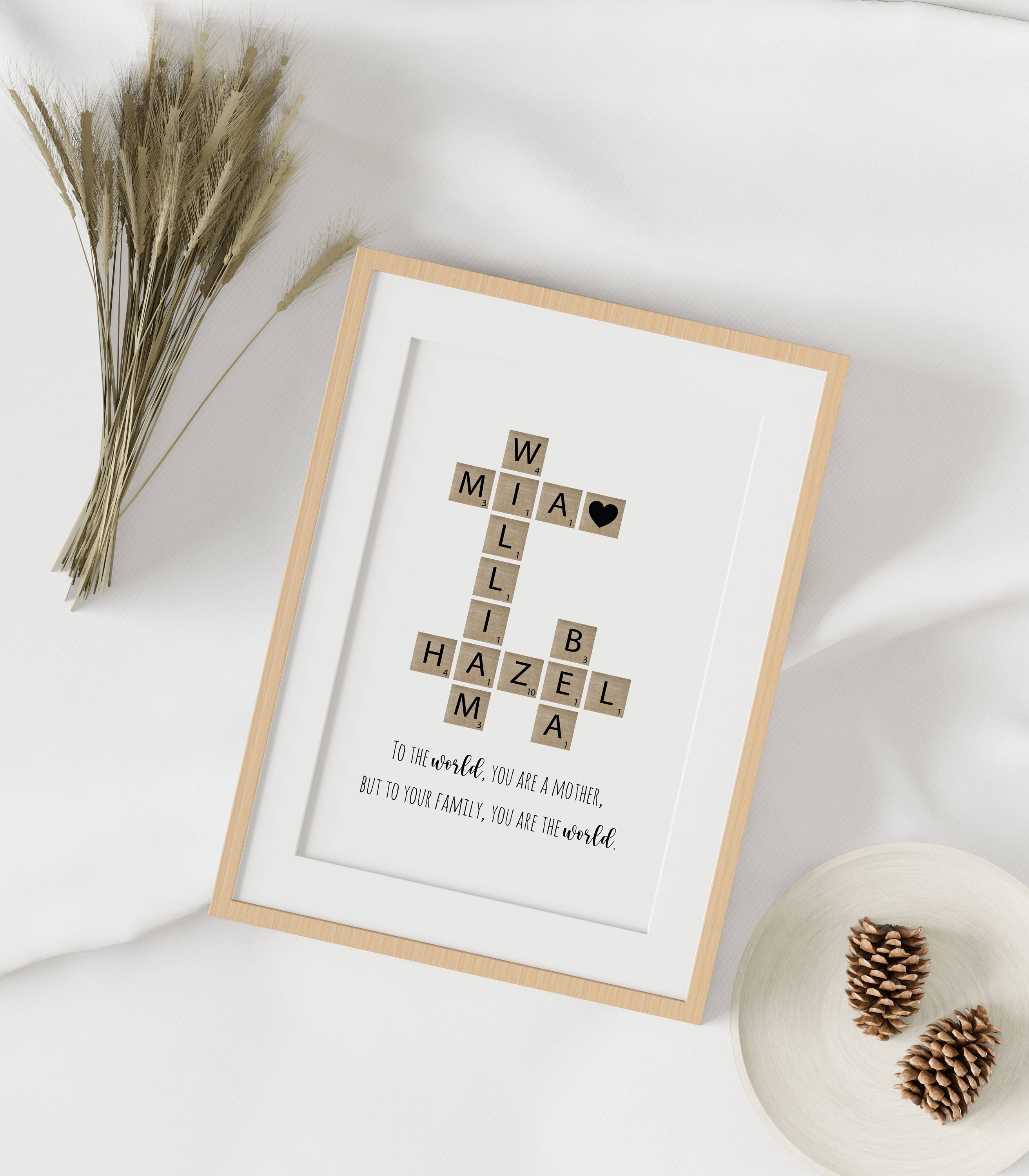 Personalized Family Name Sign Crossword Scrabble Print | Etsy