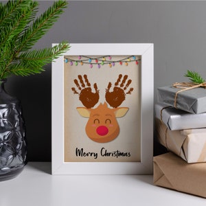 Reindeer Christmas Handprint Art, Footprint Art, Daycare Activities ...