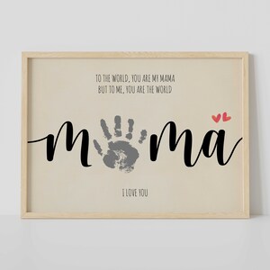 MAMA Handprint Footprint Art Craft, Mothers Day Gift for Mum, DIY Baby ...