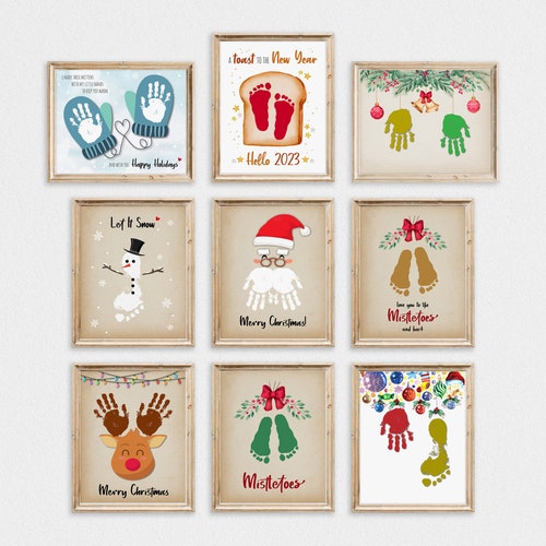 Snowman Footprint Handprint Art Craft Christmas Gift for - Etsy