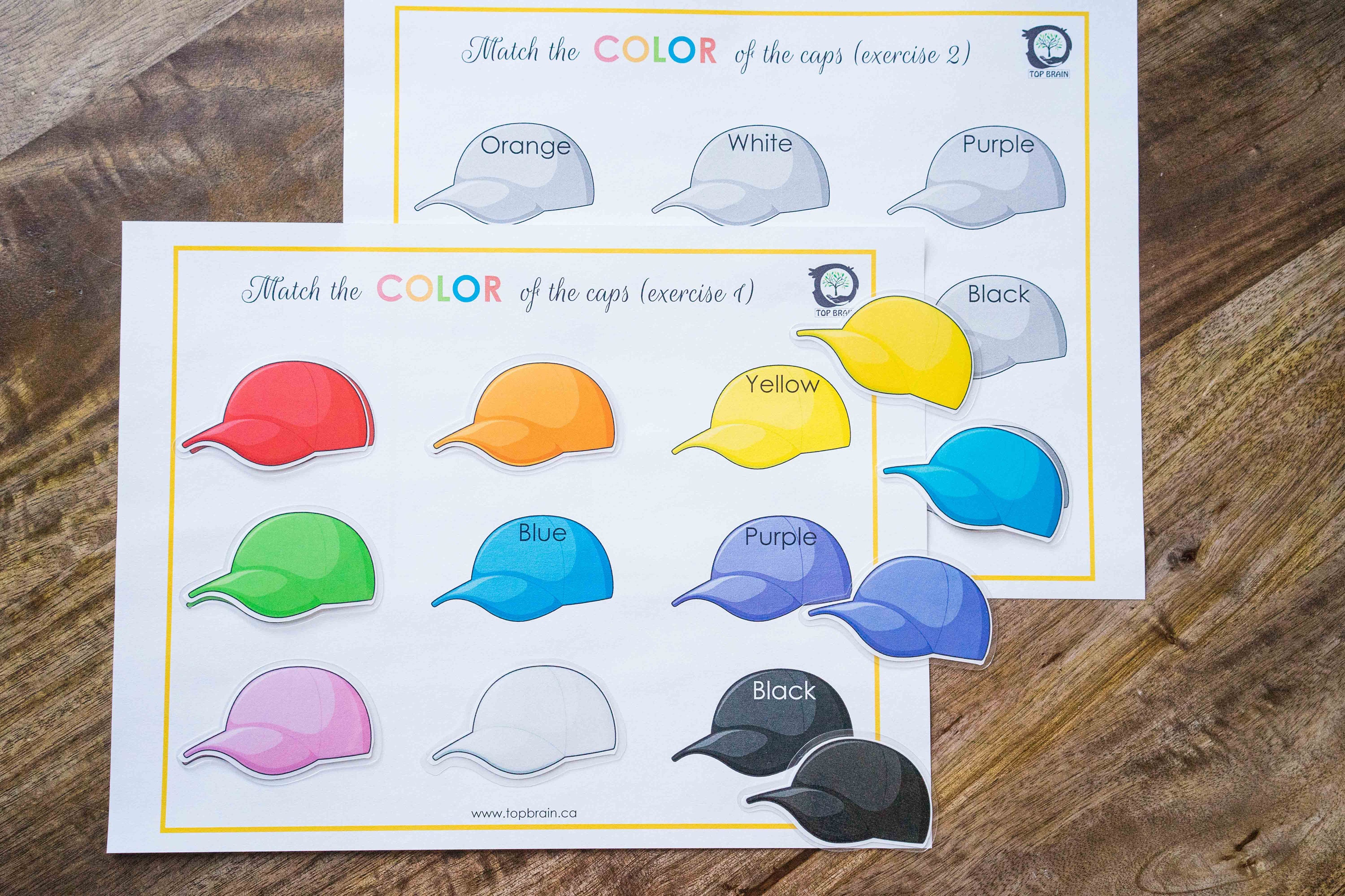 Cap Color Preschool Worksheets Printable Preschool | Etsy