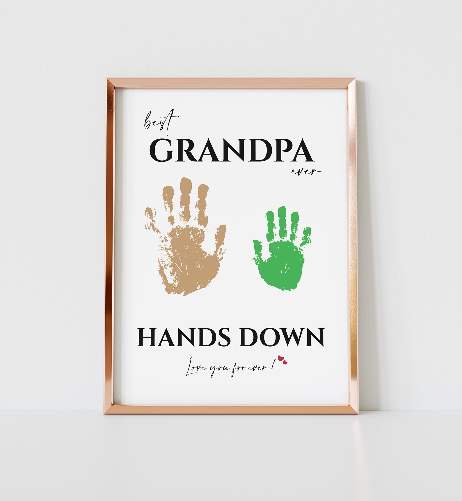 Best GRANDPA Ever Hands Down Handprint Art Craft Christmas - Etsy