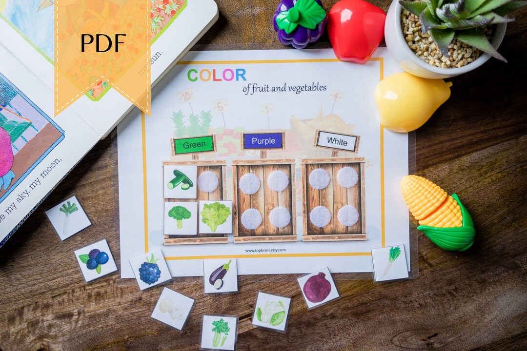 Color Sorting Busy Book Printable. Color Matching Game, Preschool Busy ...