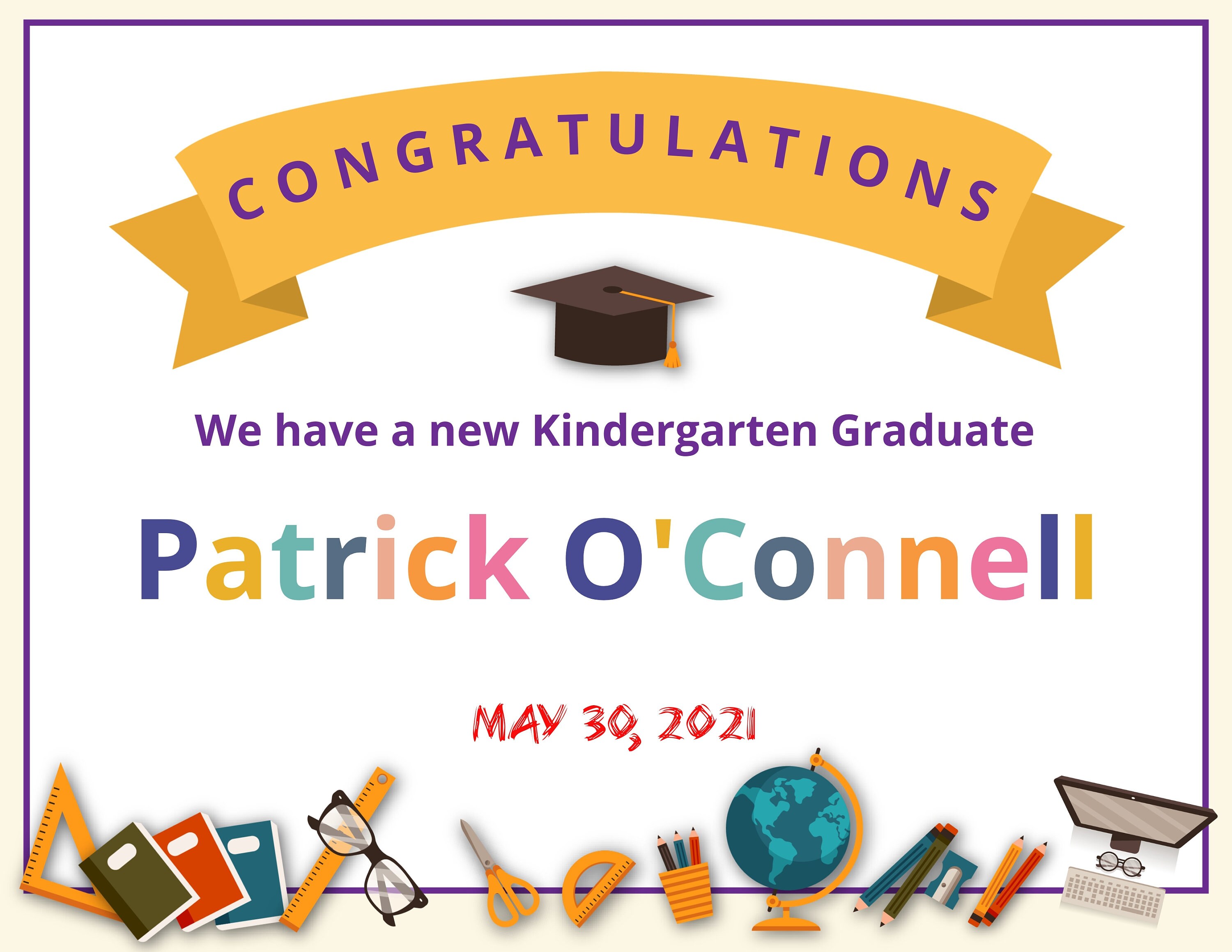 Editable Preschool Kindergarten Graduation Sign Printables | Etsy